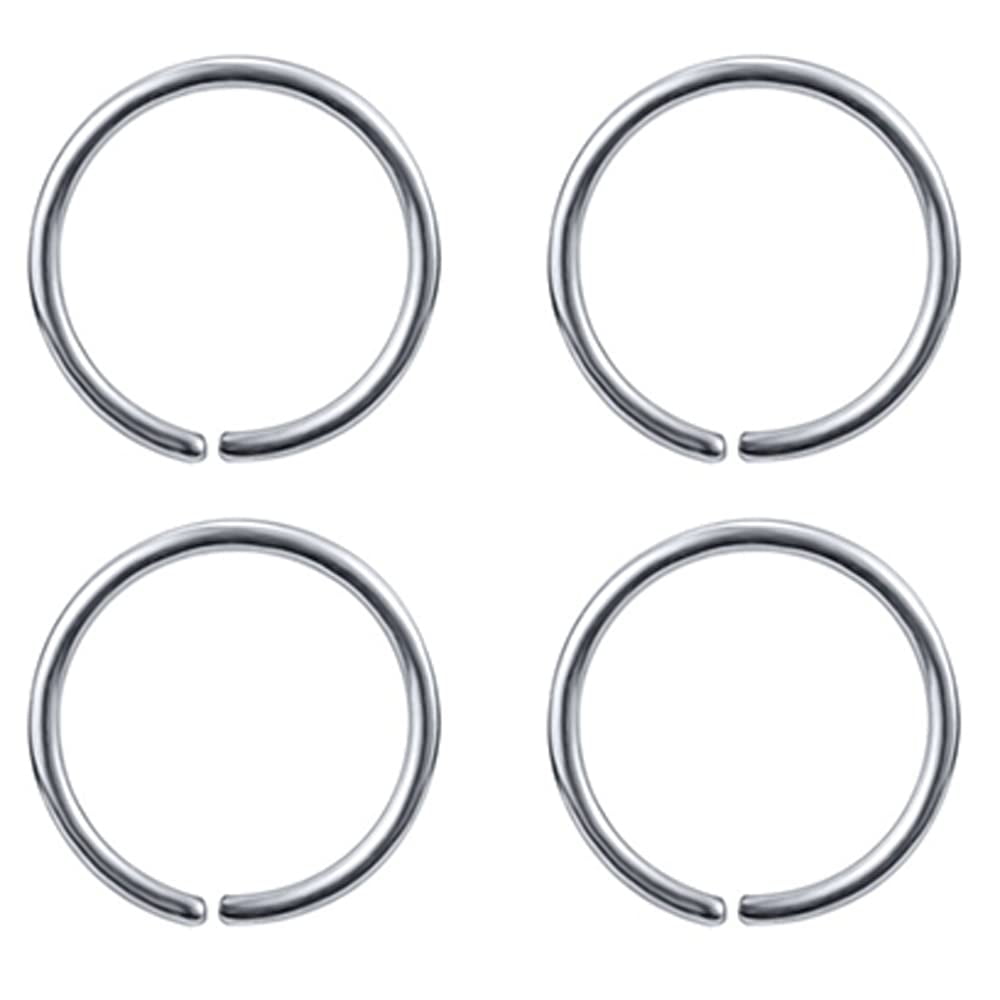 6 mm 22 GA Silver 2 Pairs Set Nose Cartilage Nose Rings Small Hoops ...