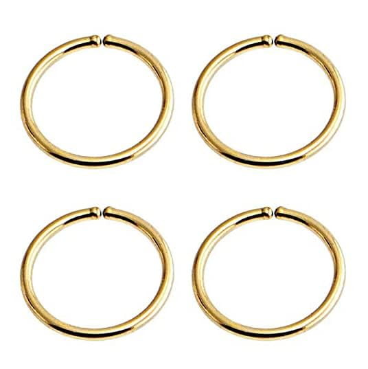 5 mm 20 GA Gold 2 Pairs Set Nose Rings Hoop Cartilage Small Hoops ...