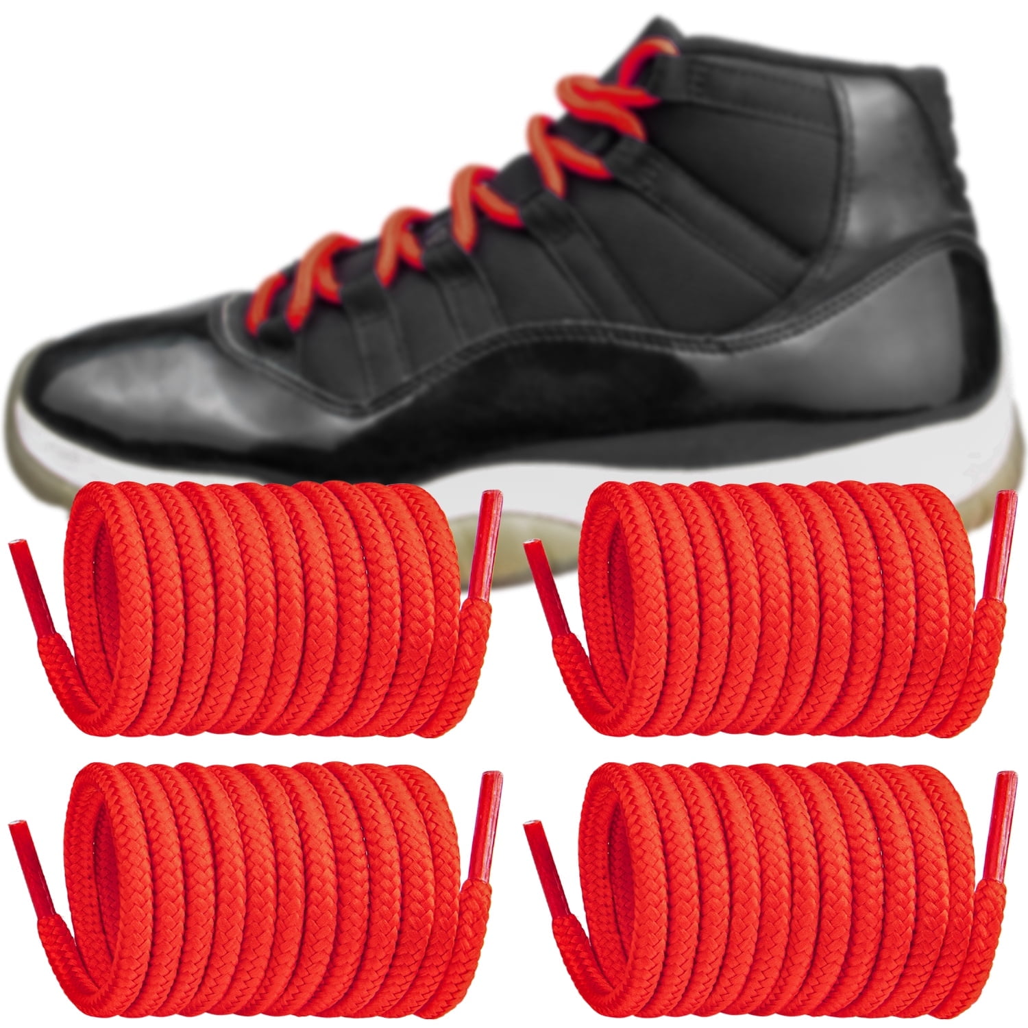 2 Pairs Shoelaces for Air Jordan 11,Replacement 5MM Shoe Laces Round ...