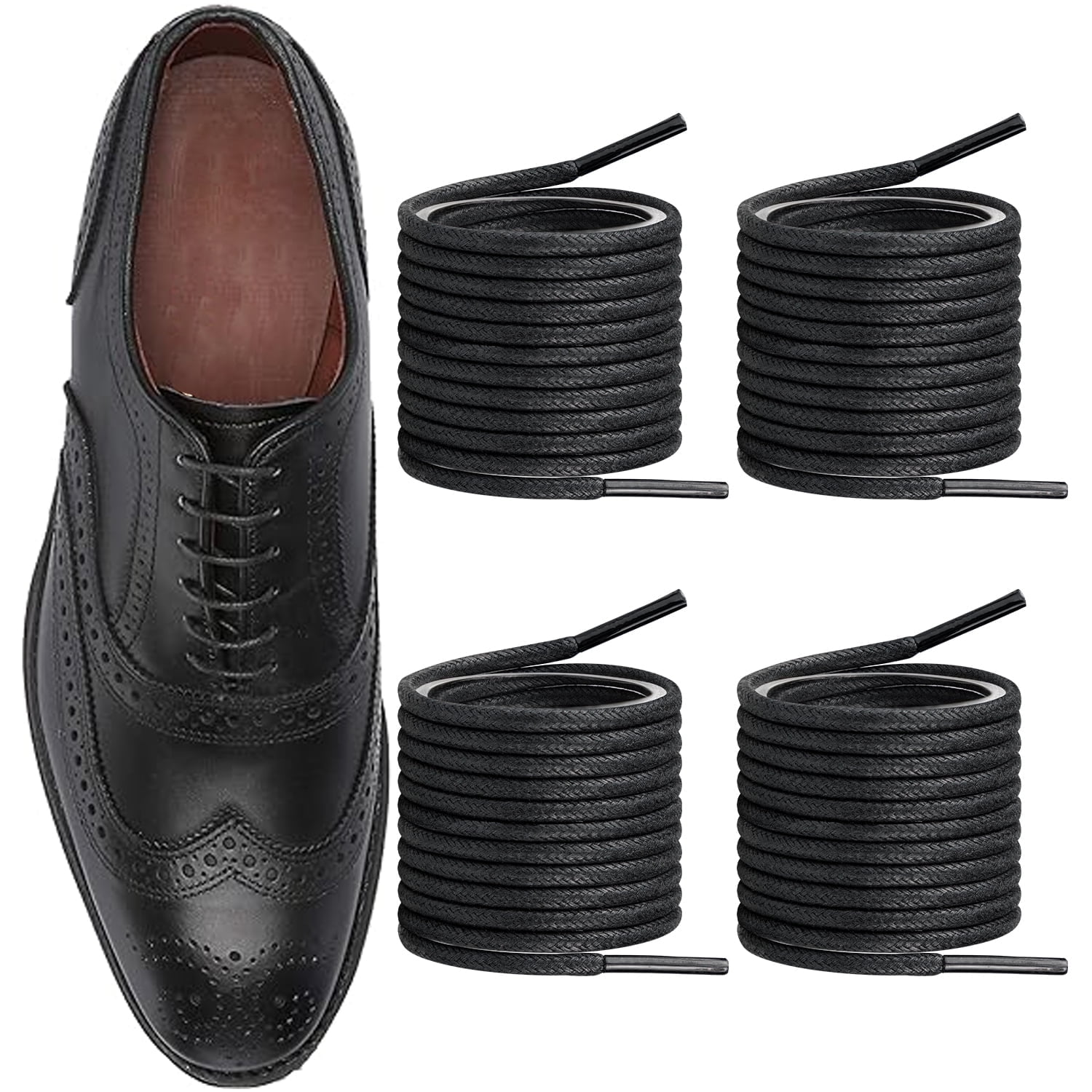 2 Pairs Shoelaces for Allen Edmonds Waxed Round Shoe Laces Replacement ...