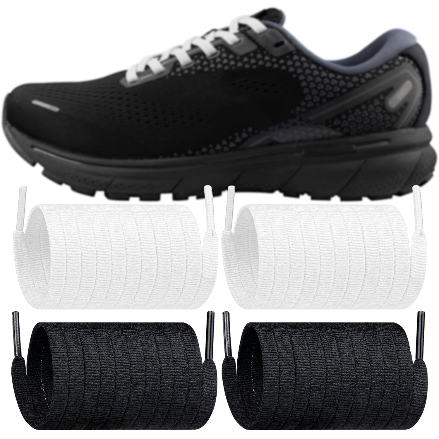 2 Pairs Shoelaces for Brooks Flat Shoe Laces Replacement Running ...