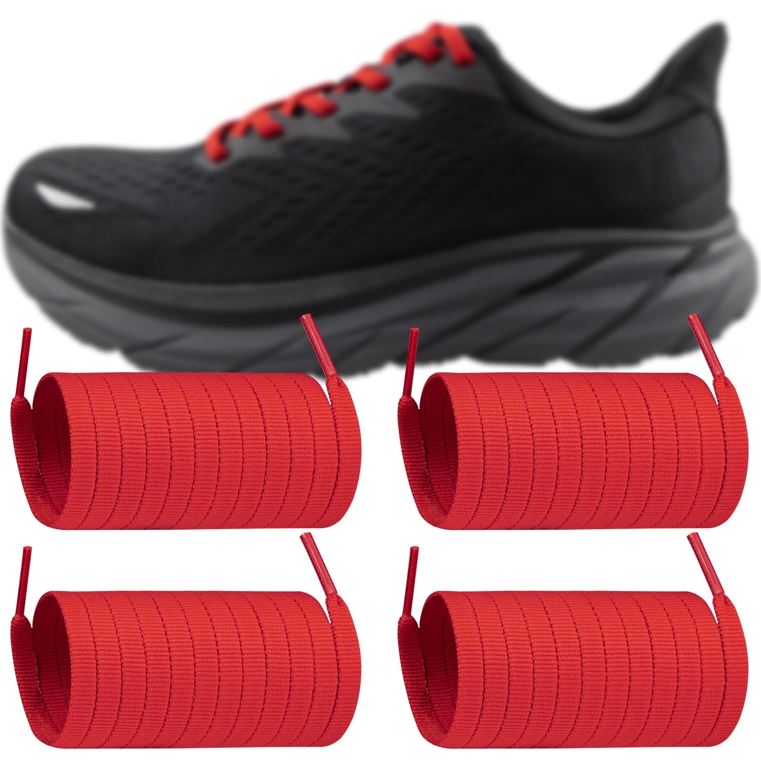 2 Pairs Shoelaces for Flat Shoe Laces Replacement Running Sneakers ...