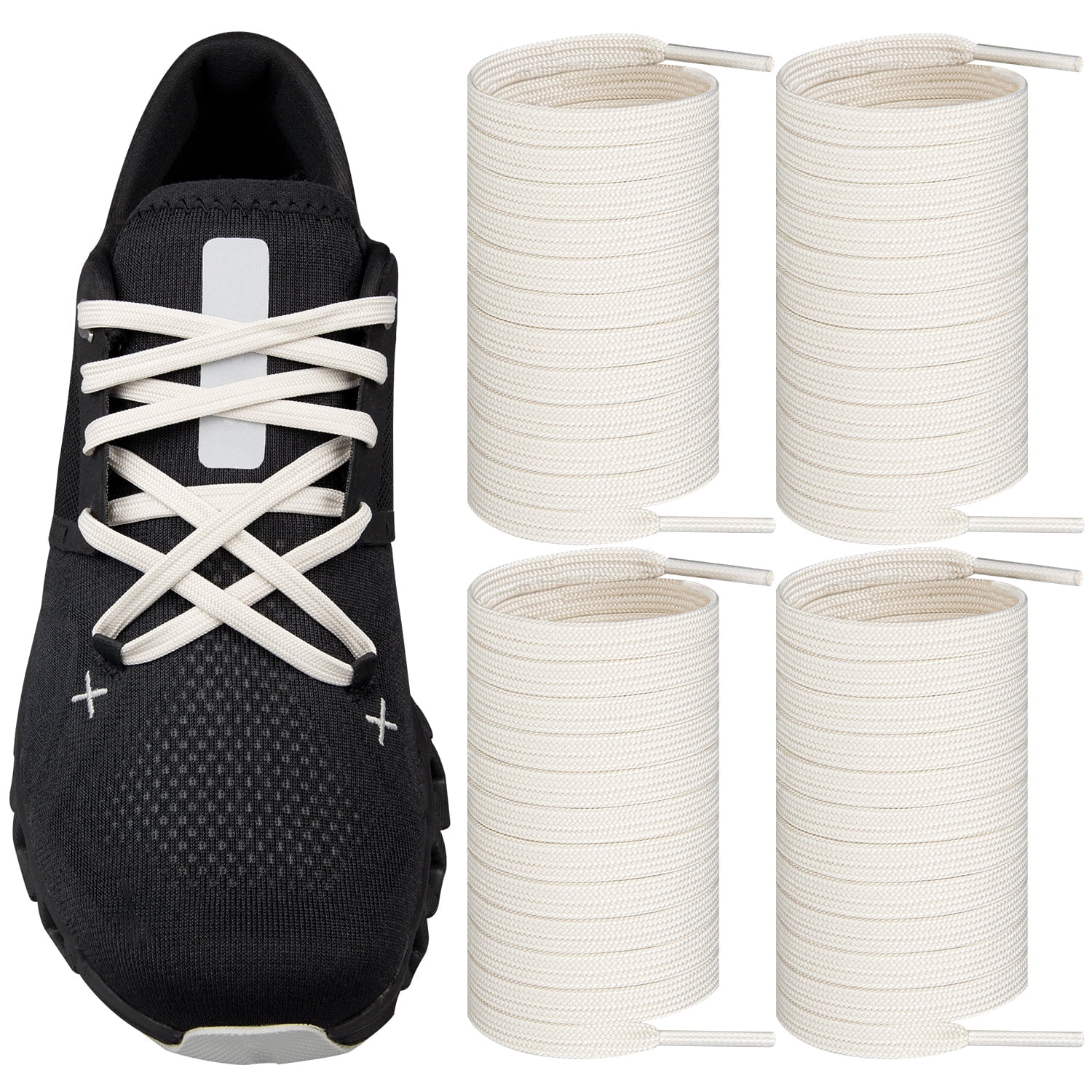 2 Pairs Shoelaces for On Cloud X3, X4, Running Replacement Flat Shoes ...