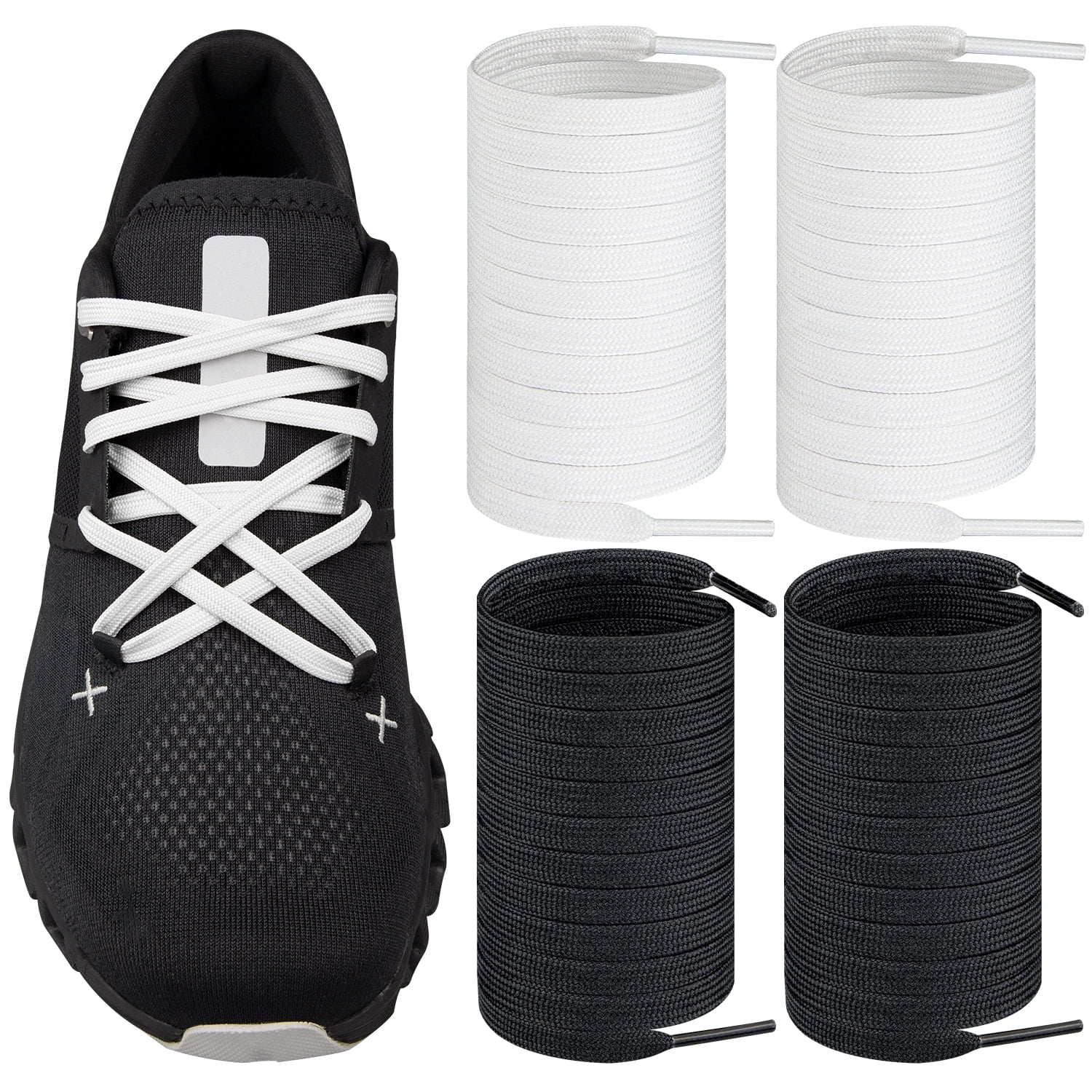 2 Pairs Shoelaces for On Cloud X3, X4, Running Replacement Flat Shoes ...
