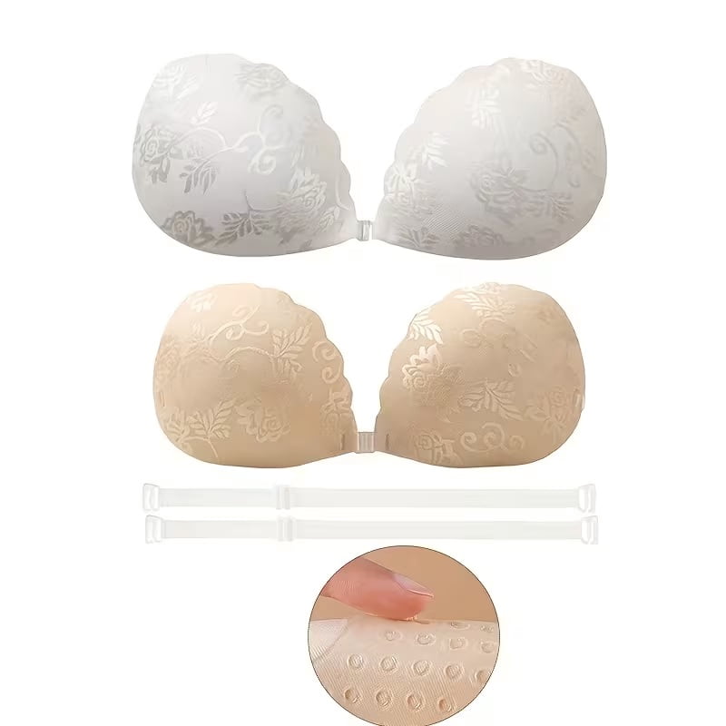 2 Pairs Silicone Strapless Bras - Thickened Push-Up Adhesive Bras for ...