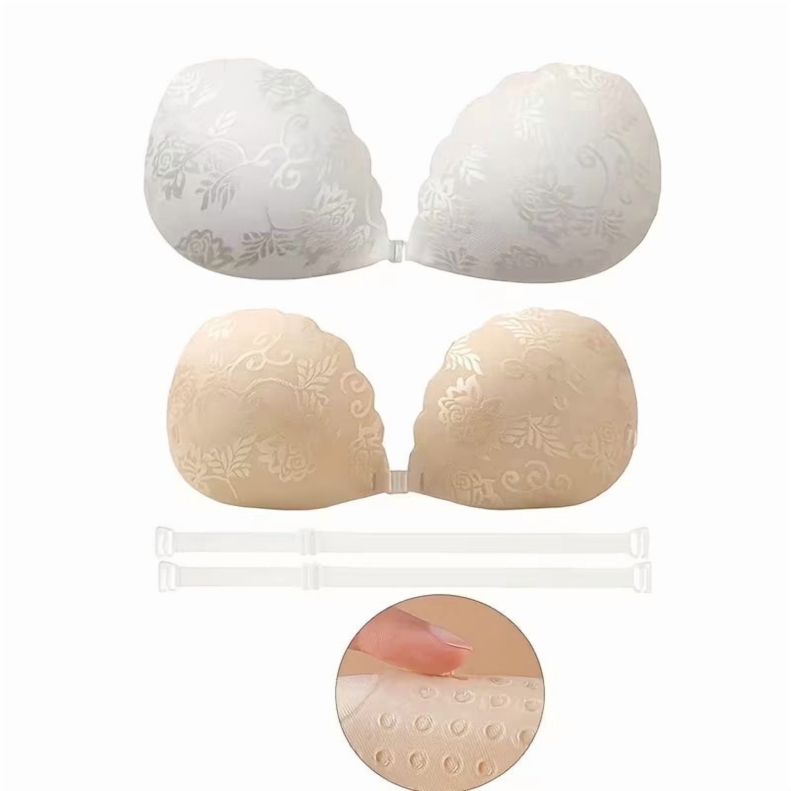 2 Pairs Silicone Strapless Bras - Thickened Push-Up Adhesive Bras for ...