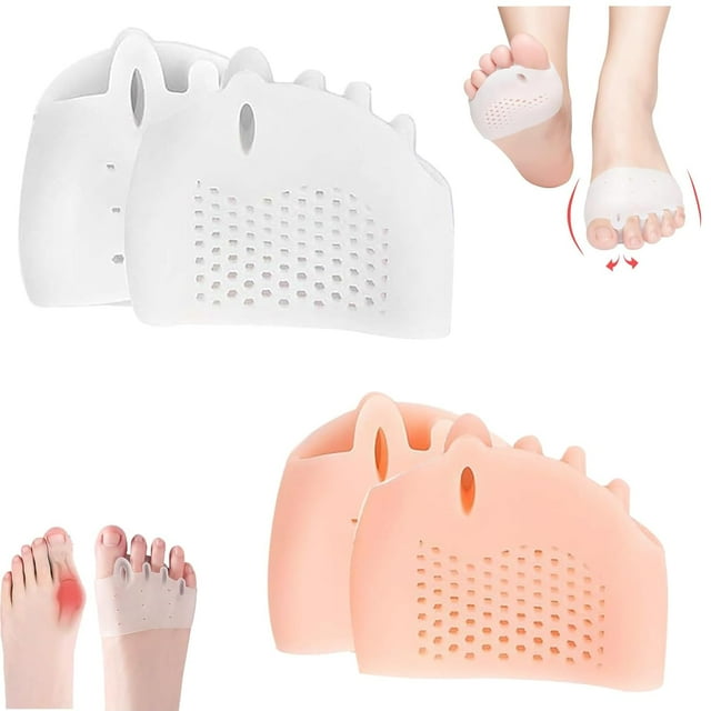 2 Pairs Silicone Toe Separators for Bunions & Overlapping Toes - Soft Gel Bunion Corrector Pads ...