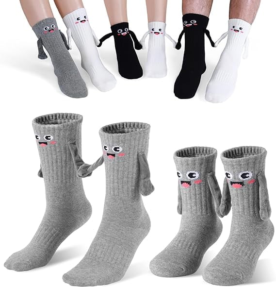 2 Pairs Smile Family Hand Holding Socks, Kids + Adult Hand in Hand Sock ...