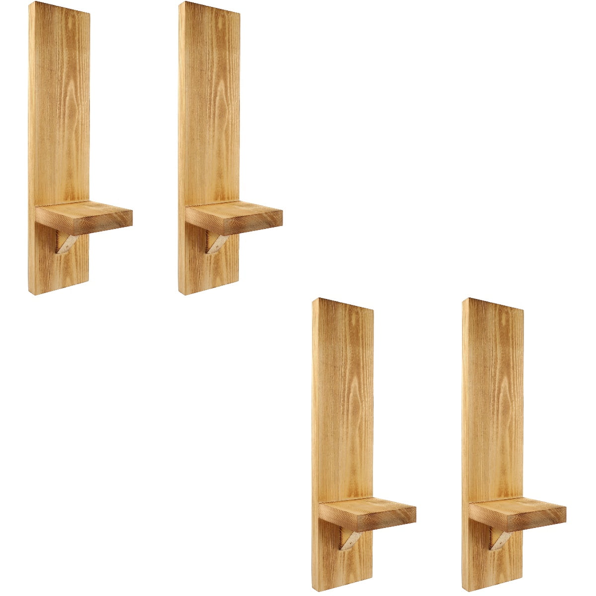 2 Pairs Taper Sconce Wood Wax Stand Tea Light Scones Baby 39X11X9CM ...