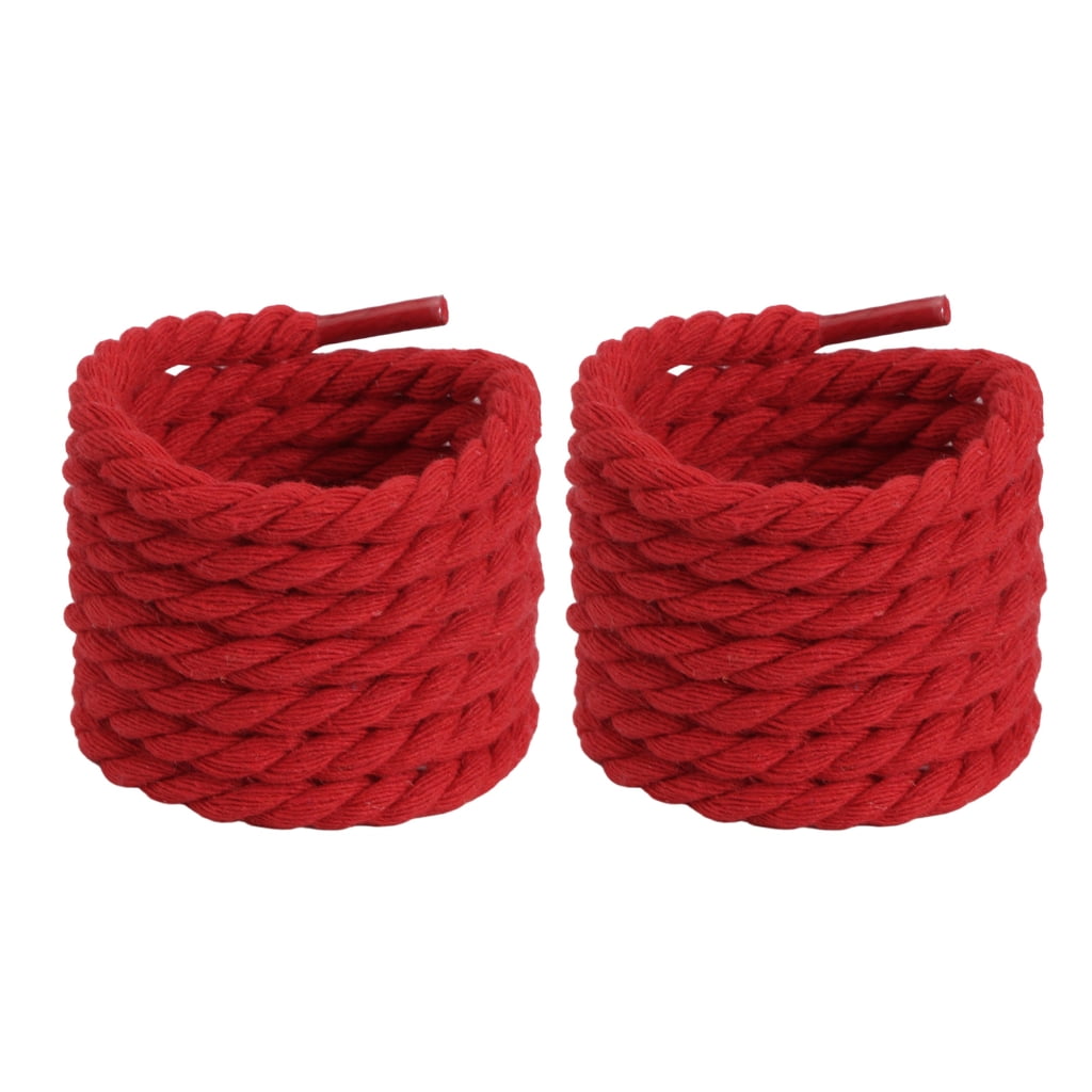 2 Pairs Thickened Rope Round Shoelaces 120cm Length Solid Color Shoe ...