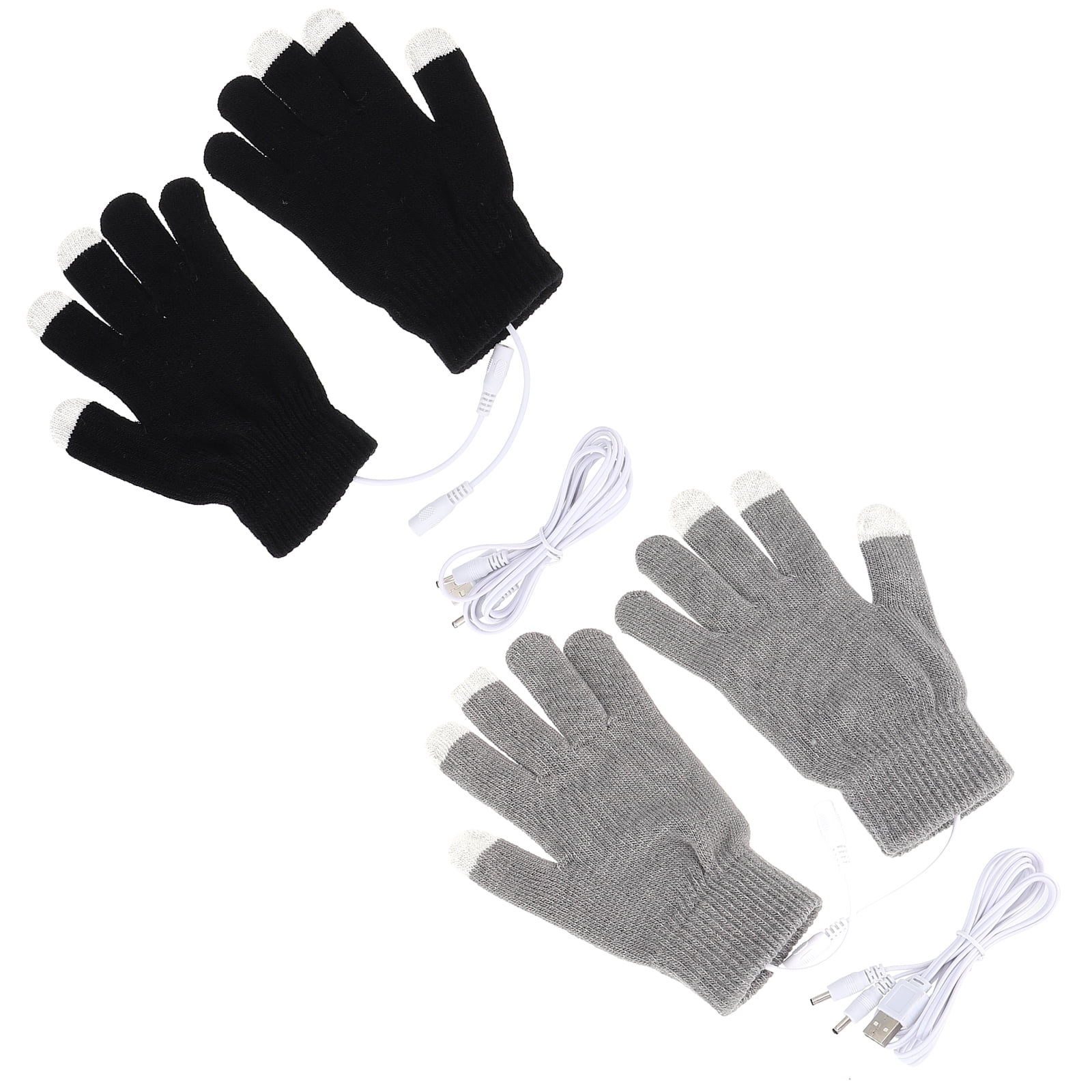 Eease 2 Pairs USB Heated Gloves Touchscreen Mitts Winter Hands Warmer ...