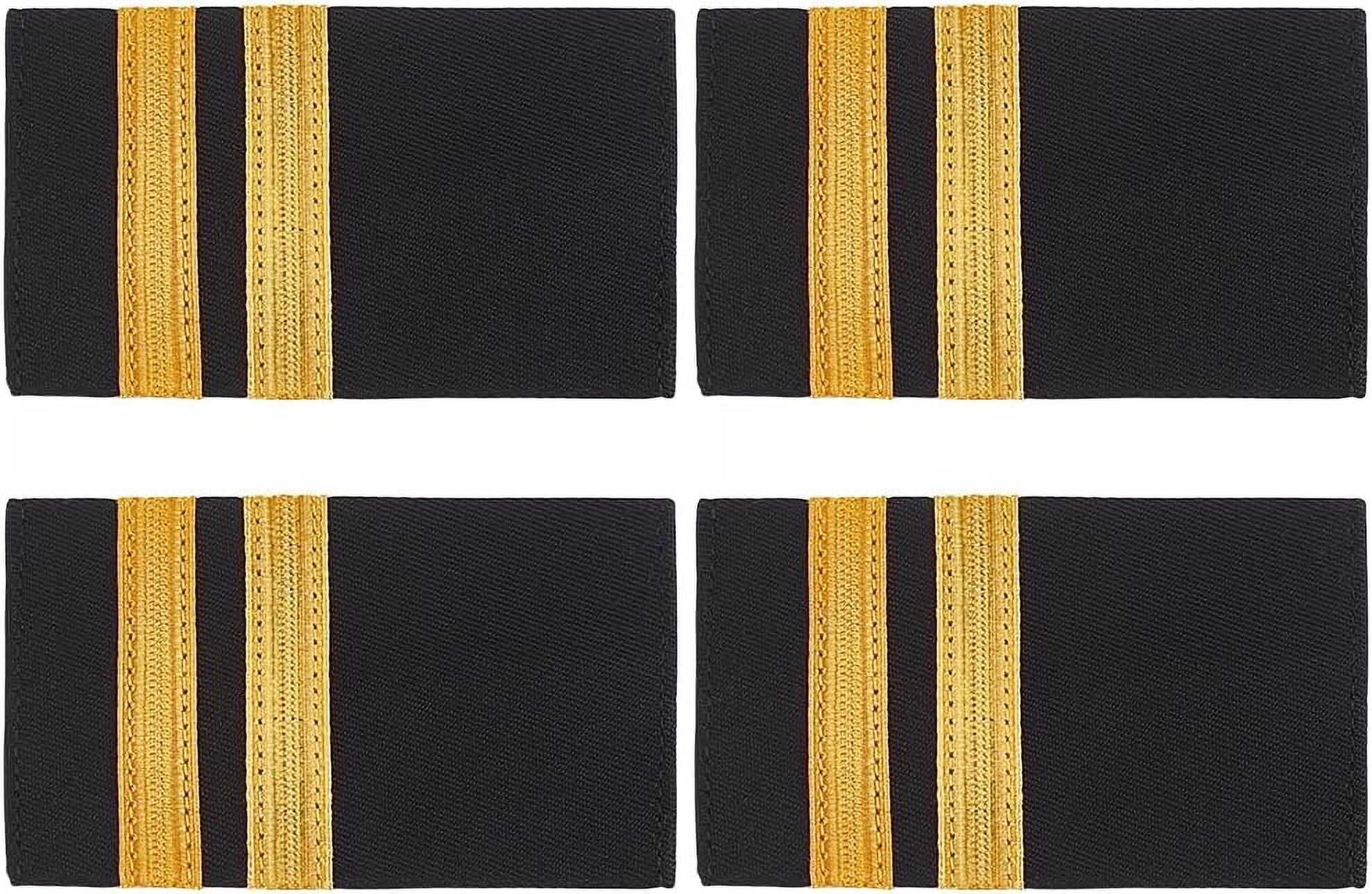 2 Pairs Uniform Bars Airline Pilot Epaulets with Boards Insignia ...