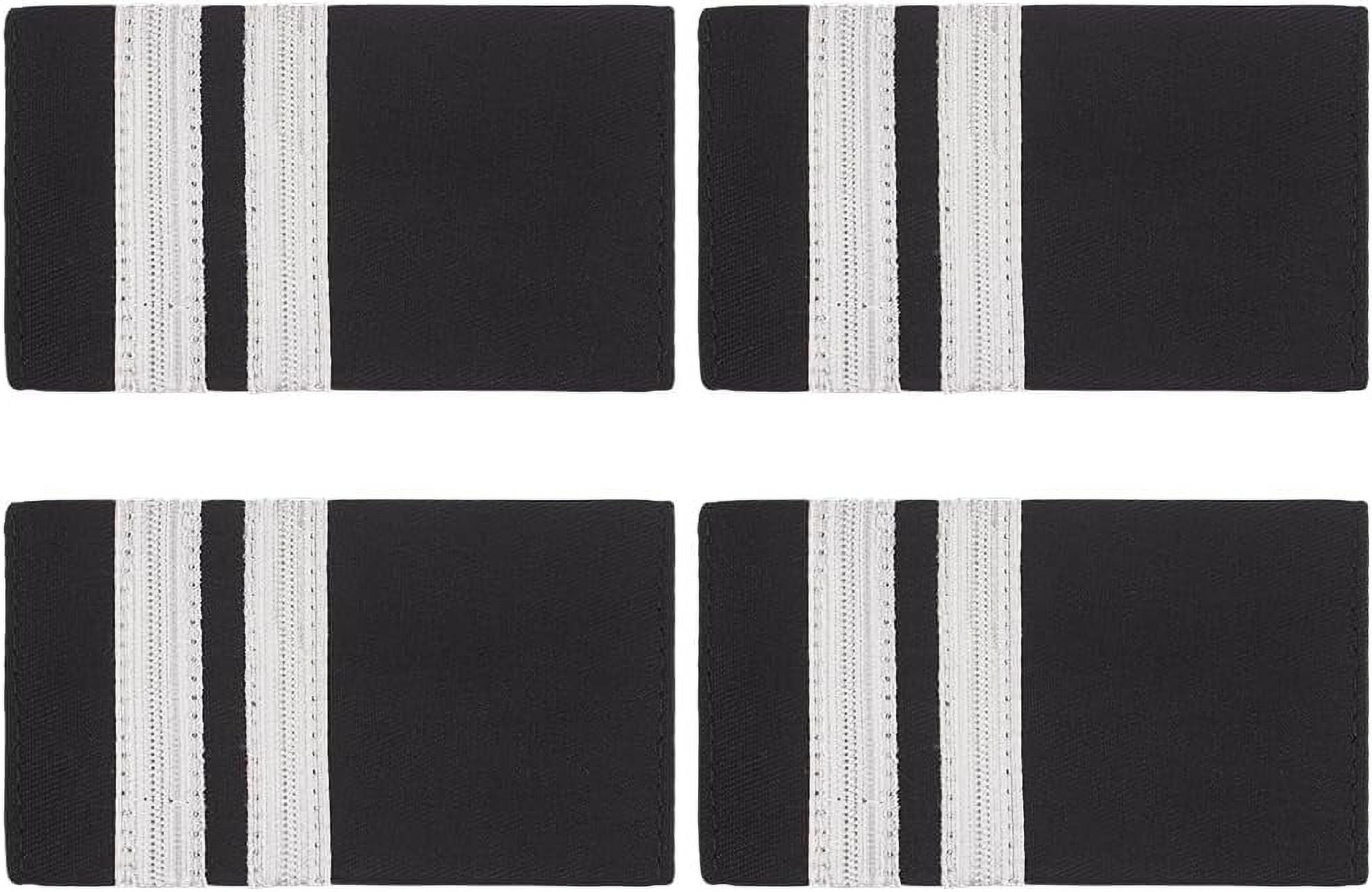 2 Pairs Uniform Bars Airline Pilot Epaulets with Stripes Two Bars ...