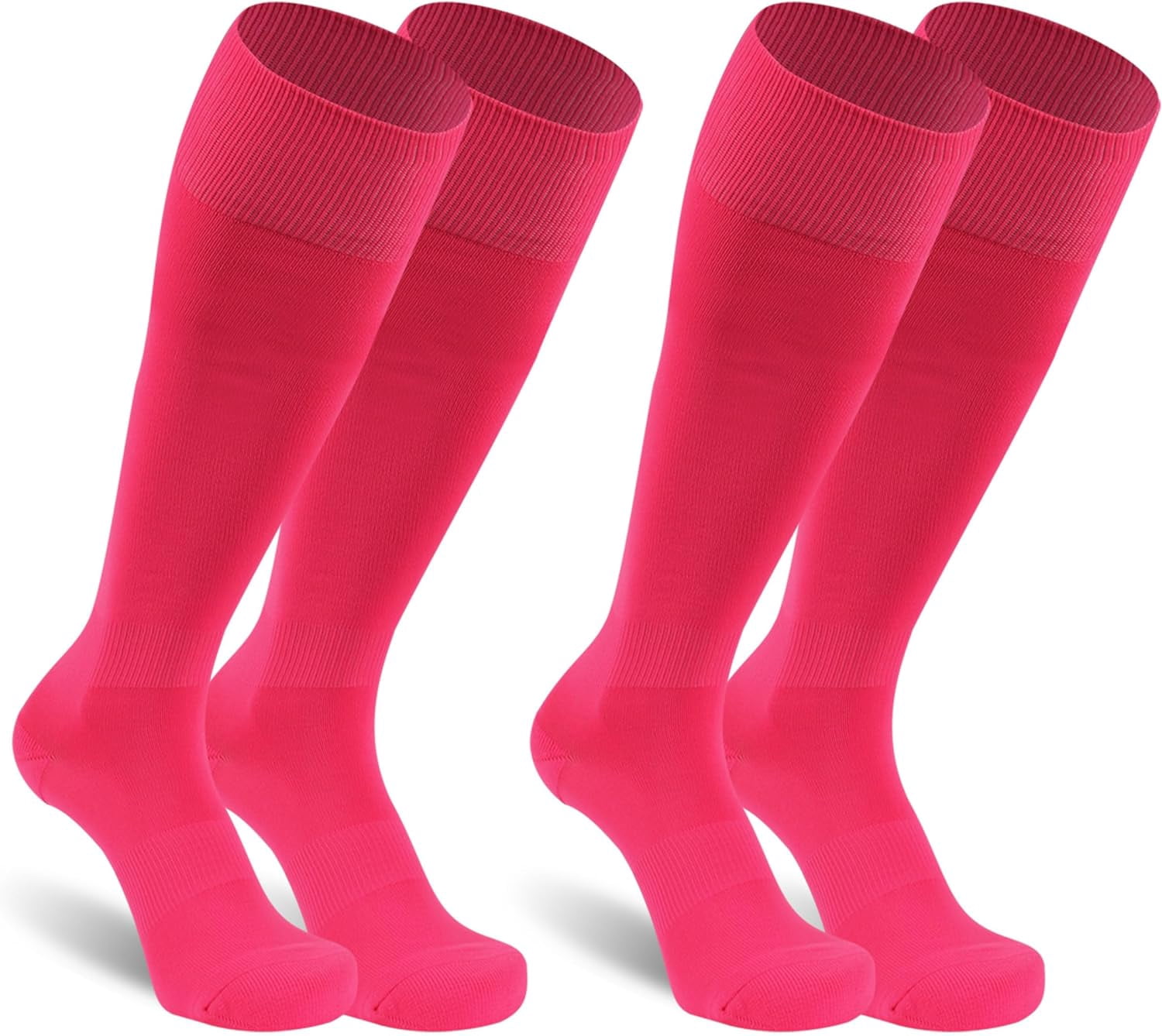 2 Pairs Unisex Soccer Socks, Knee High Solid Baseball Football Sports ...