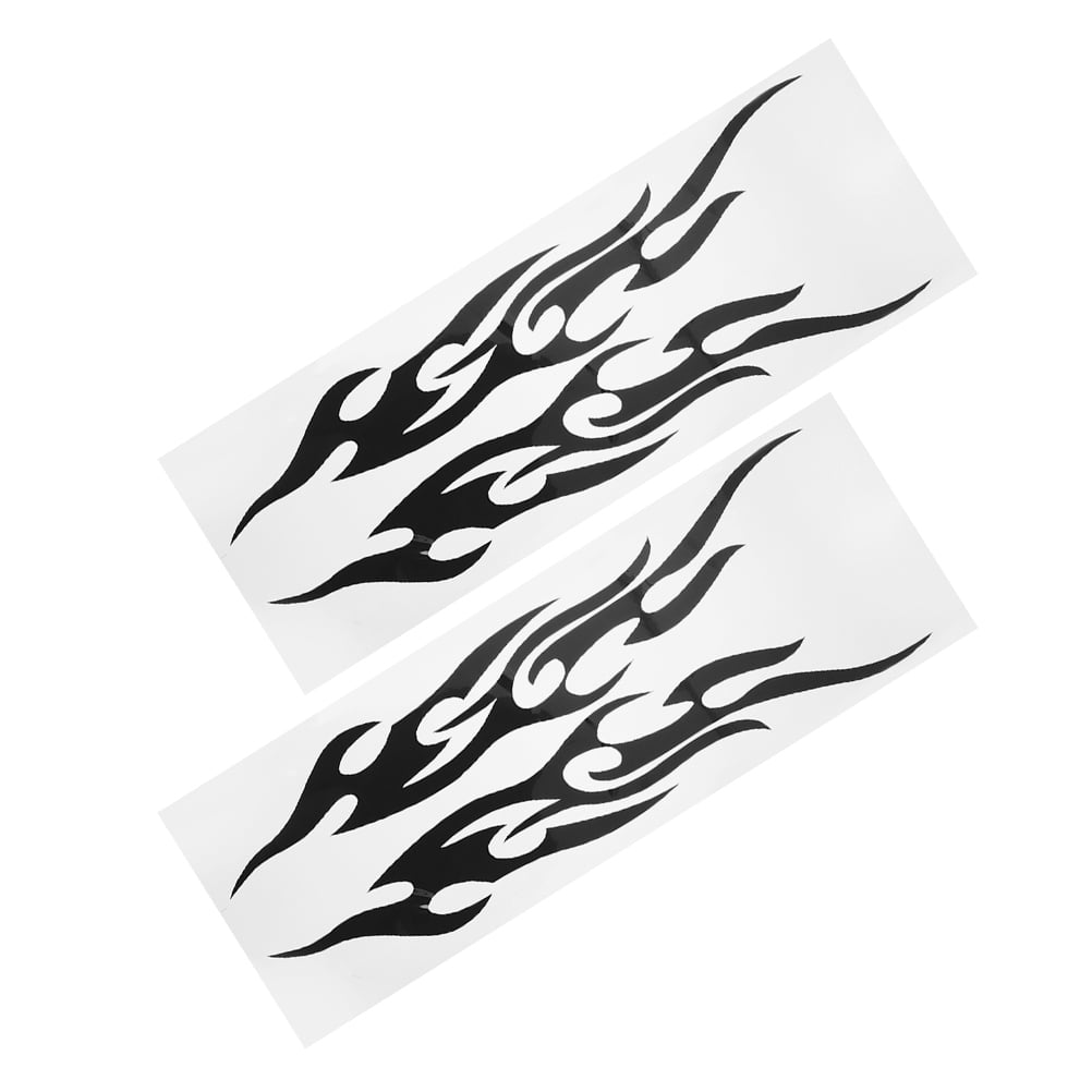 2 Pairs Universal paper Flame Graphics Car Body Side Sticker Flame ...
