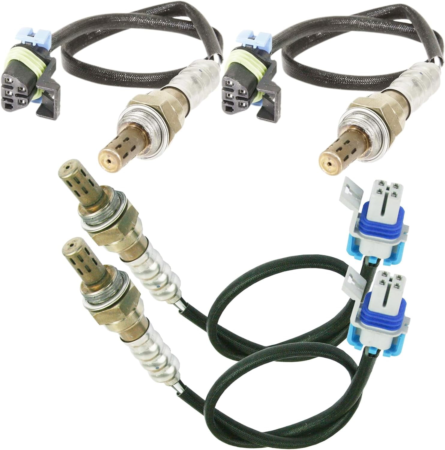 2 Pairs Upstream and Downstream O2 Sensor Replacement for Chevy 2012-2008 Silverado 2500 HD,2014 ...