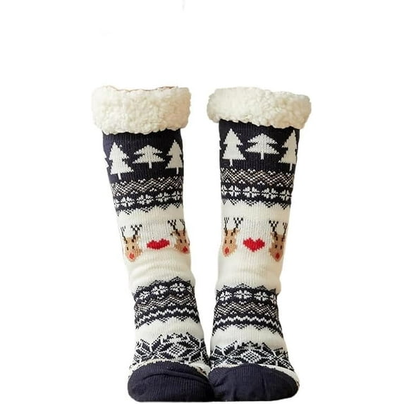 2 Pairs Warm Socks Cat Fox Pattern Soft Imitation Lambswool Thicken ...