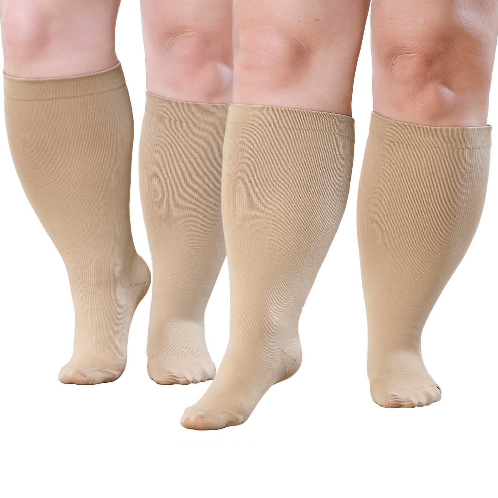 AMITOFO Wide Calf Compression Socks, 20-30mmHg, Knee High, Plus Size ...