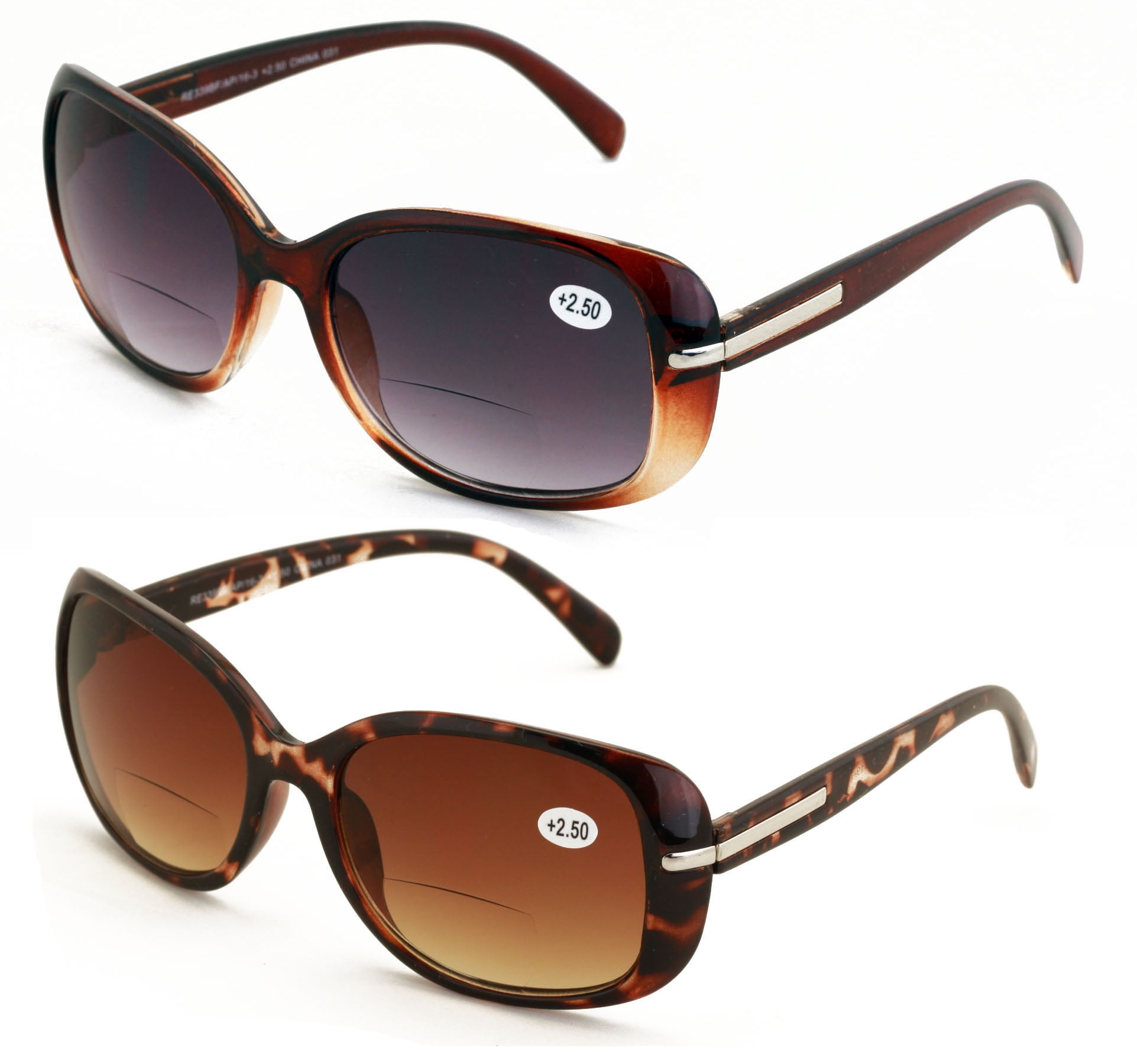 2 Pairs Women Bifocal Reading Sunglasses Outdoor Reader Glasses Leopard ...