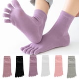 2 Pairs Women Toe Socks Cotton Five Toe Socks Breathable Compression ...