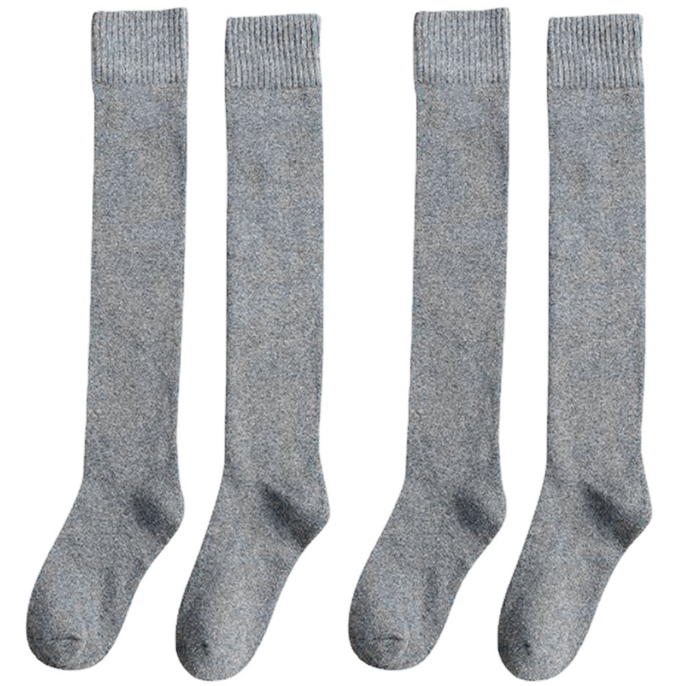 2 Pairs Women's Knitted Thigh High Boot Socks over the Knee Warm Extra ...