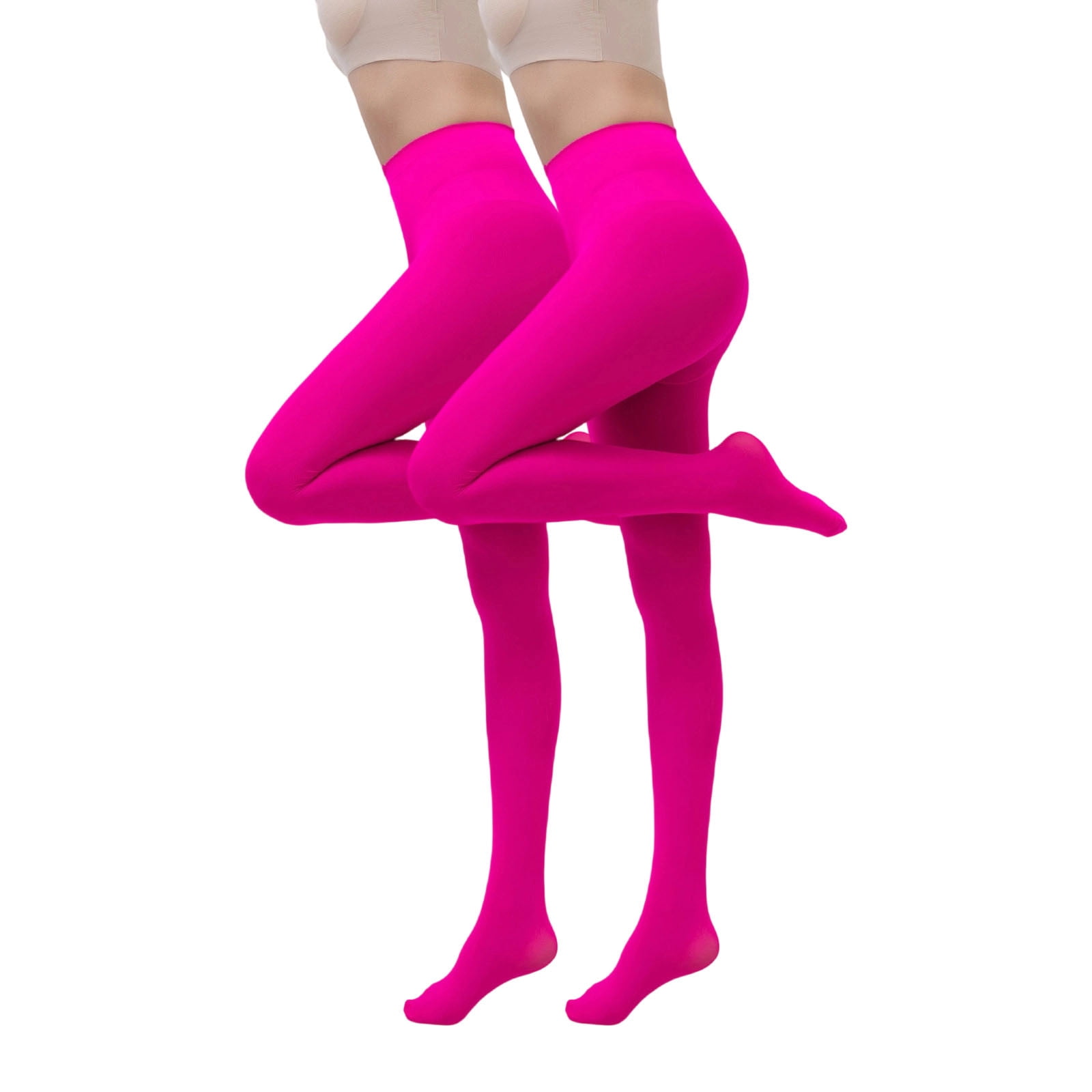 2 Pairs Women's Soft Tights, Semi Opaque High Waist Solid Color ...
