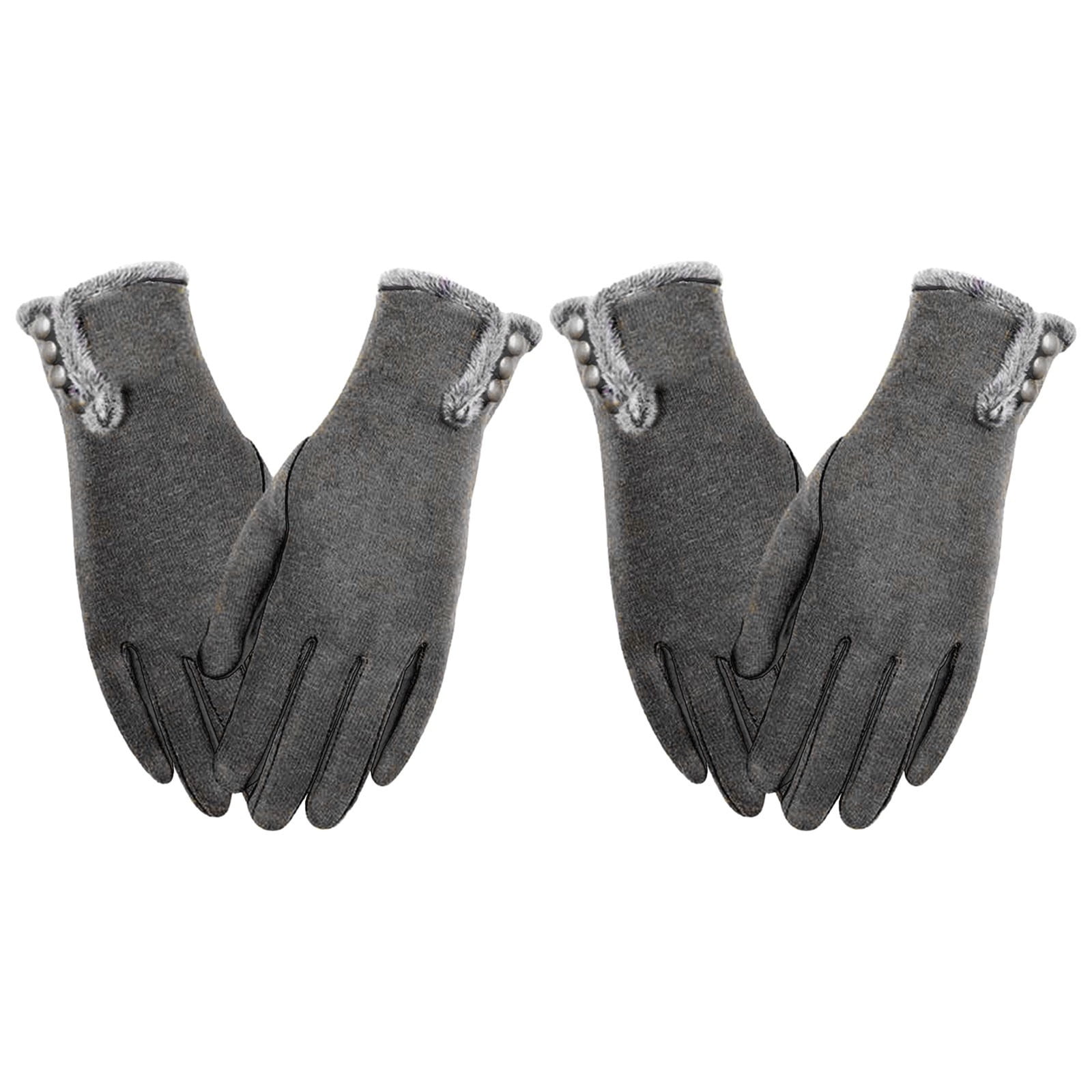 2 Pairs Women's Winter Warm Touch Screen Gloves Windproof Wool Fleece ...