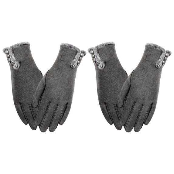 2 Pairs Women's Winter Warm Touch Screen Gloves Windproof Wool Fleece ...