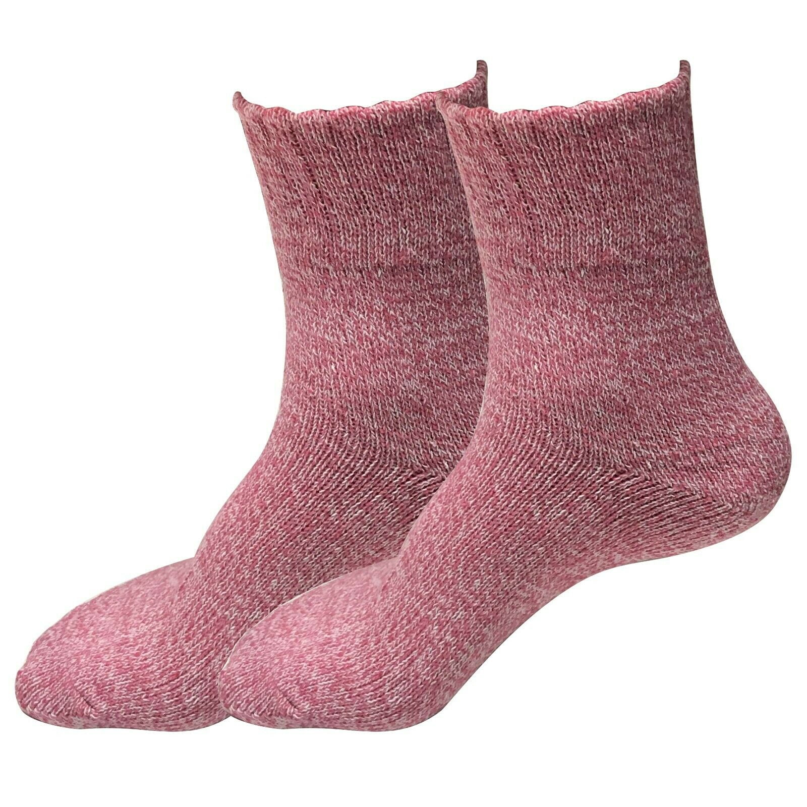 2 Pairs Womens Winter Casual Wool Blend Thick Knit Thermal Warm Crew ...