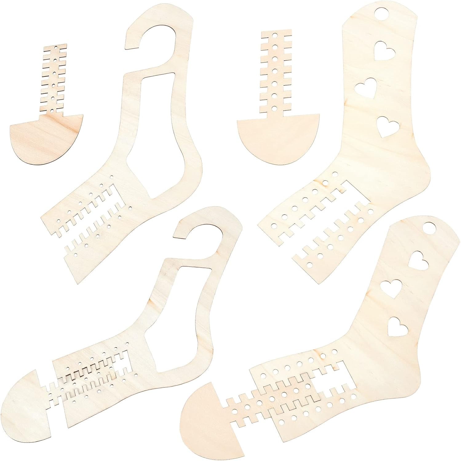 2 Pairs Wooden Sock Model 2 Style Wood Sock Blocker Wooden Sock Blocker ...