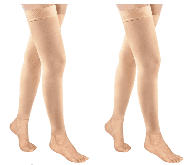2 Pairs Wukang 20-30mmHg Beige Thigh High Compression Stockings ...