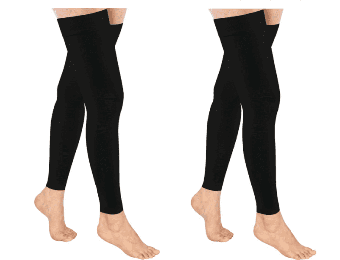 2 Pairs Wukang 20-30mmHg Black Thigh High Compression Stockings ...