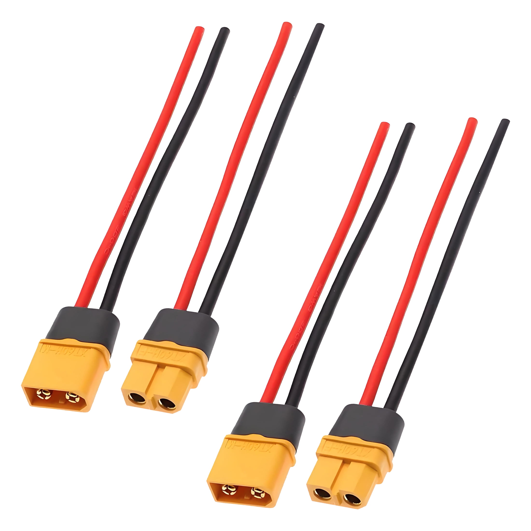 2 Pairs XT60 Plug Connectors 12AWG Female Male Cable - Walmart.com