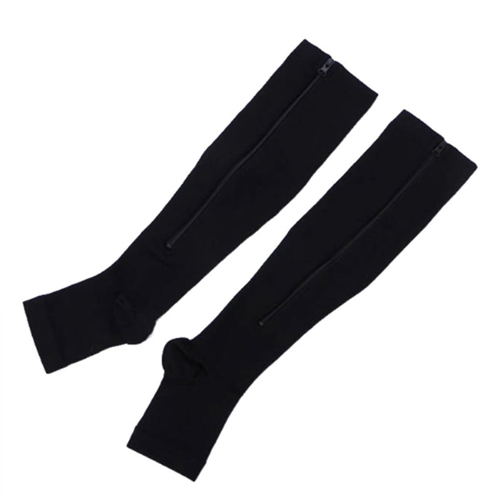 2 Pairs Zipper Compression Socks Open Toe Compression Stockings with ...