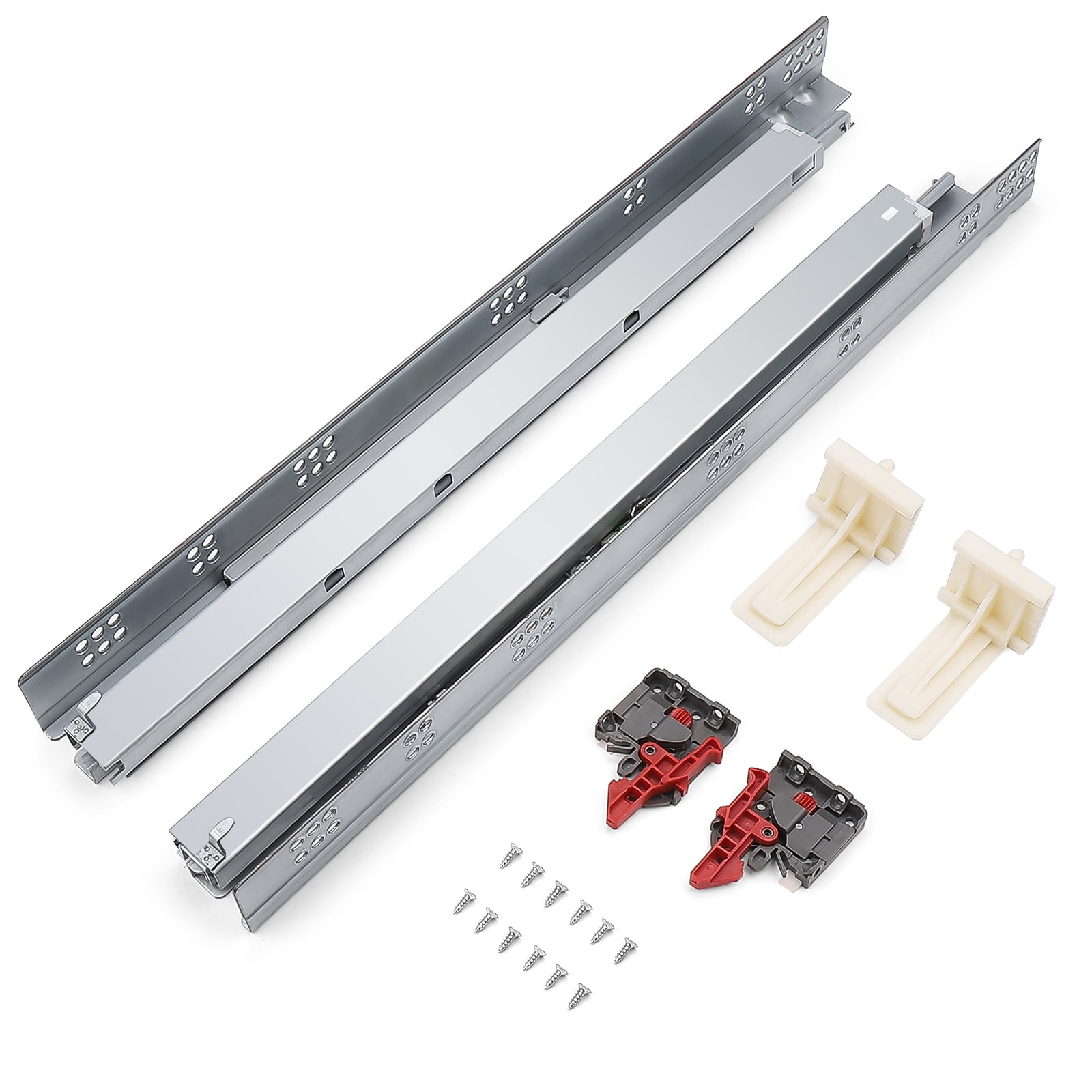 2 Pairs knobelite 21 Inch Undermount Drawer Slides, Self Soft Close ...