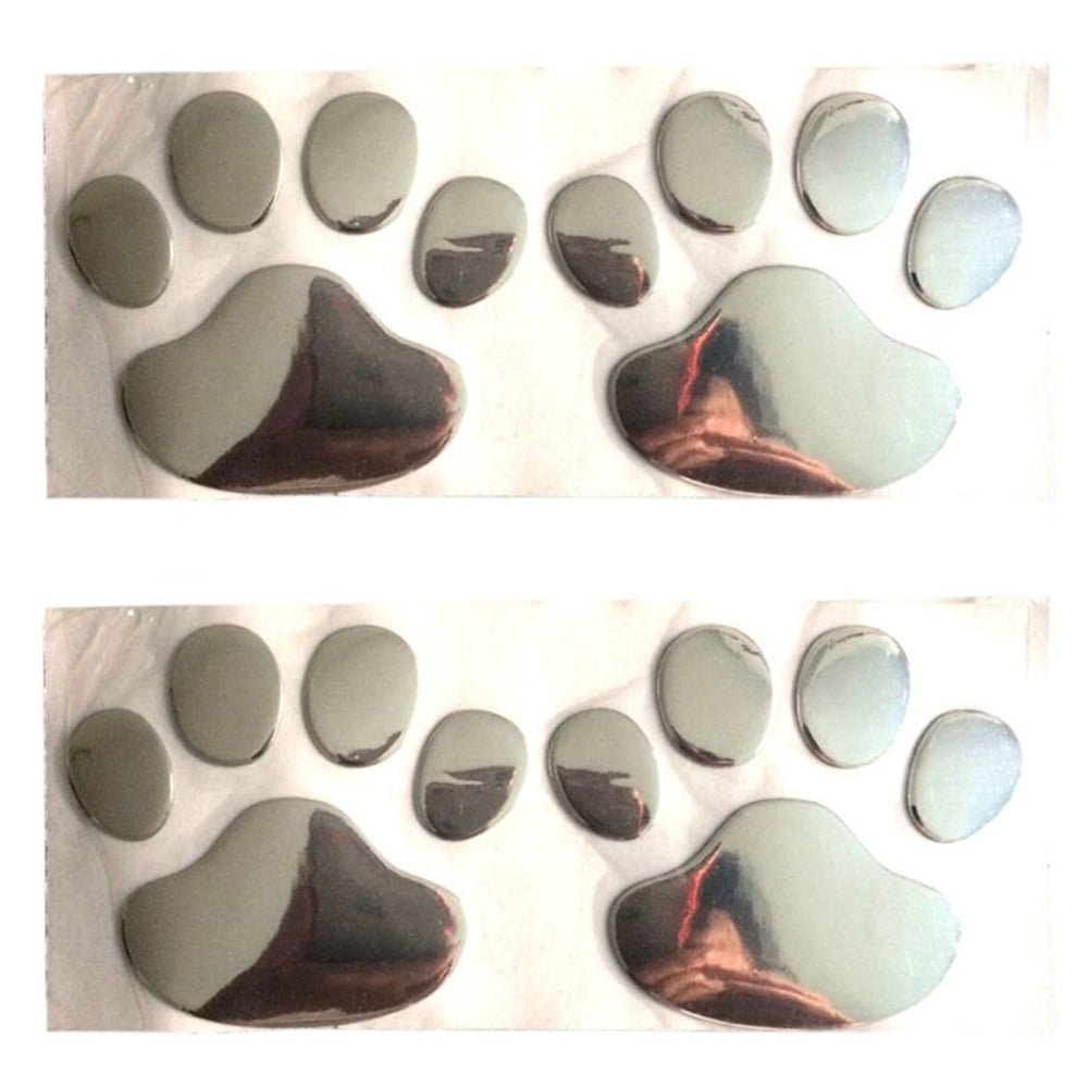 2 Pairs of 3D Dog Paw Footprint Sticker Decal Auto Car Emblem Decal ...