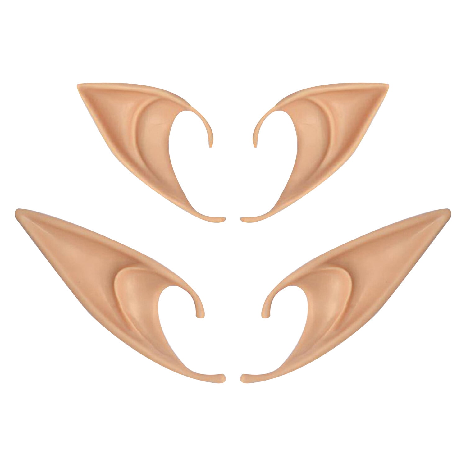 2 Pairs of Big and Small Role Playing Fairy Ears, Halloween Anime Party ...