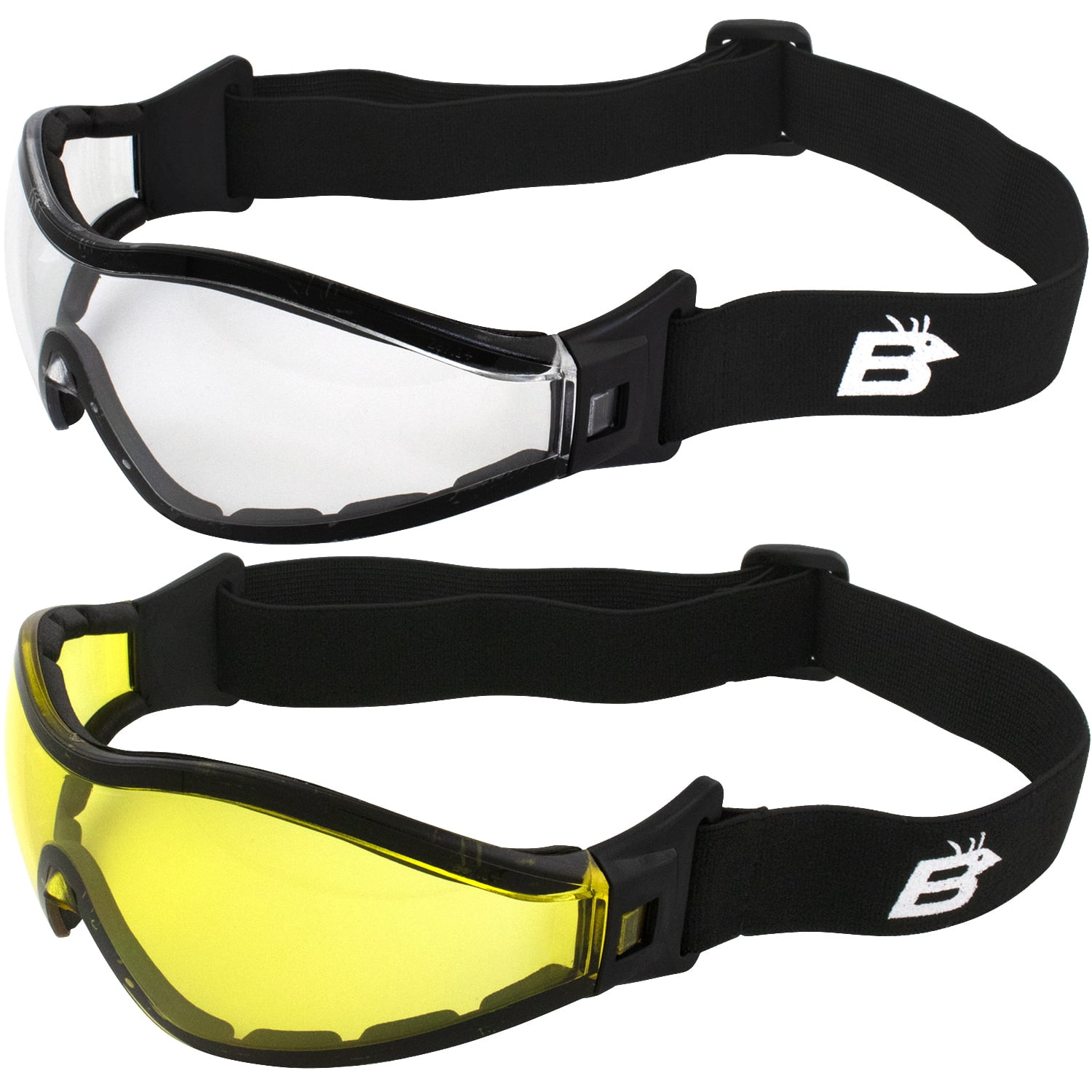 Birdz Eyewear Boogie Foam Padded Motorcycle Ski Skydiving Z87.1 Safety ...