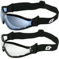 Birdz Eyewear Boogie Black Foam Padded Motorcycle Ski Skydiving Safety ...
