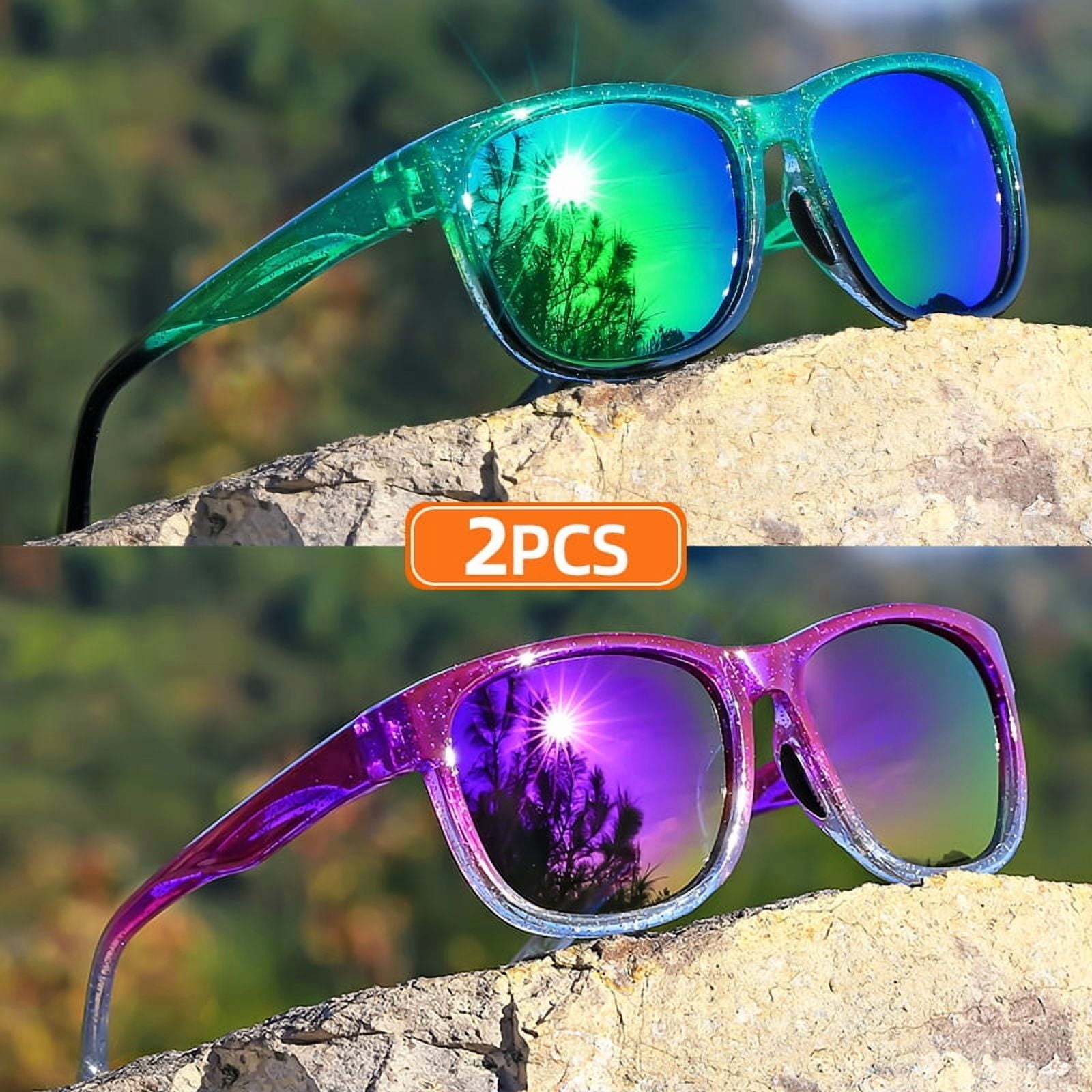 2 Pairs of Classic Square Fashion Glasses for Men and Women ...