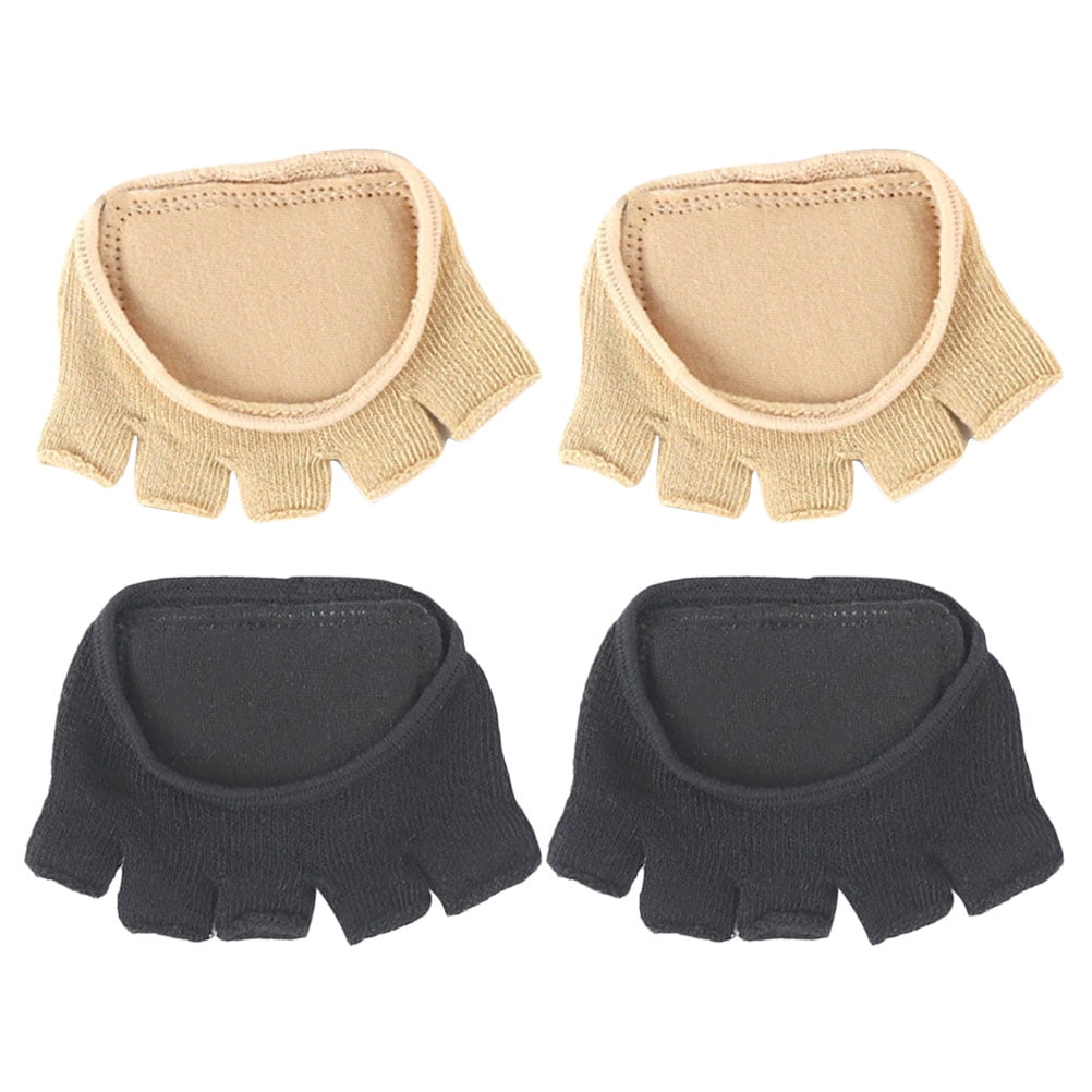 2 Pairs of Five Finger Socks Cotton Thin Gel Dot Padded Toe Sock for ...