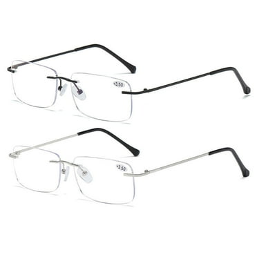 2 Pairs of Blue Light Blocking Rimless BIFOCAL Reading Glasses 1.50 for ...