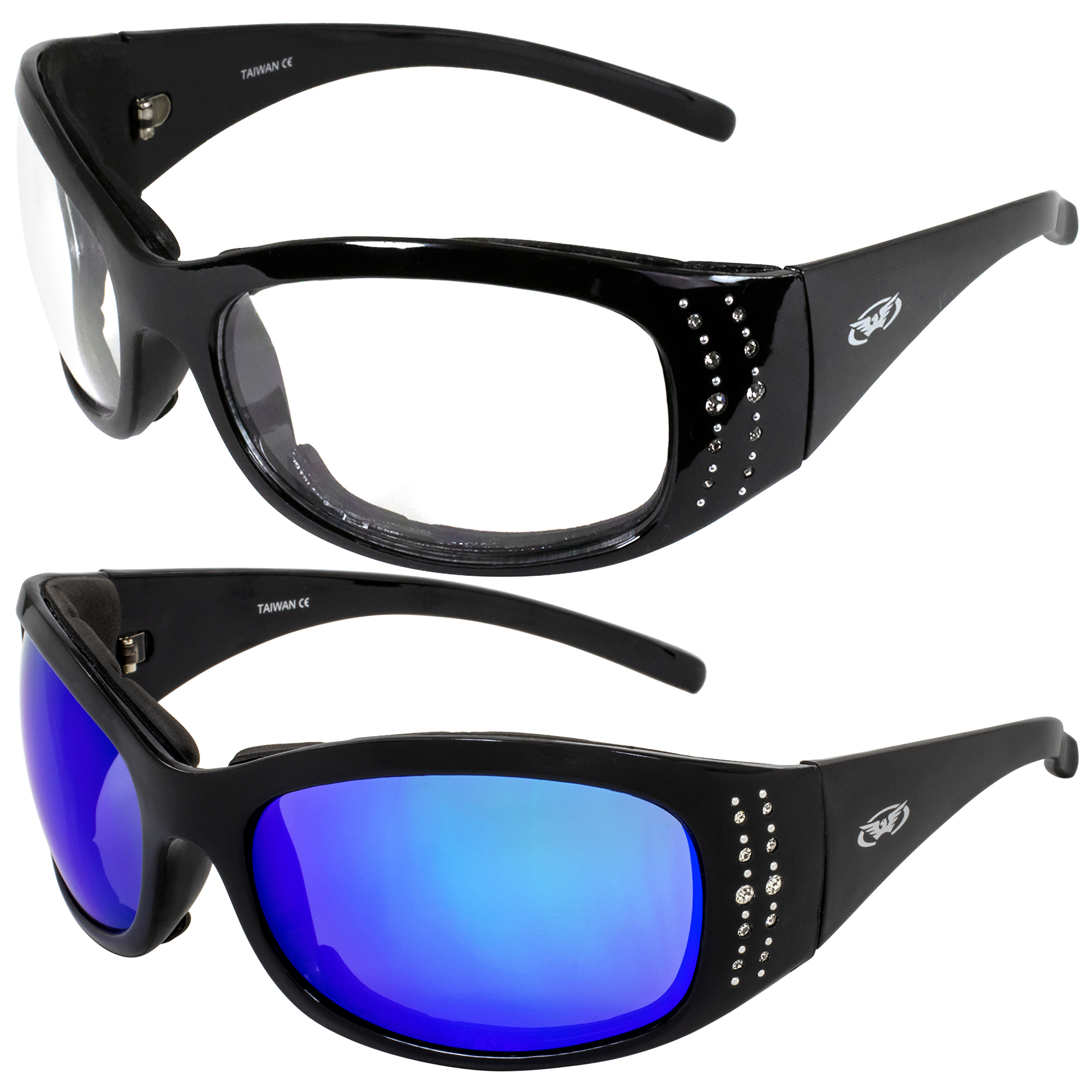 Global Vision Shadow Motorcycle Riding Sunglasses Two-Tone Black and ...