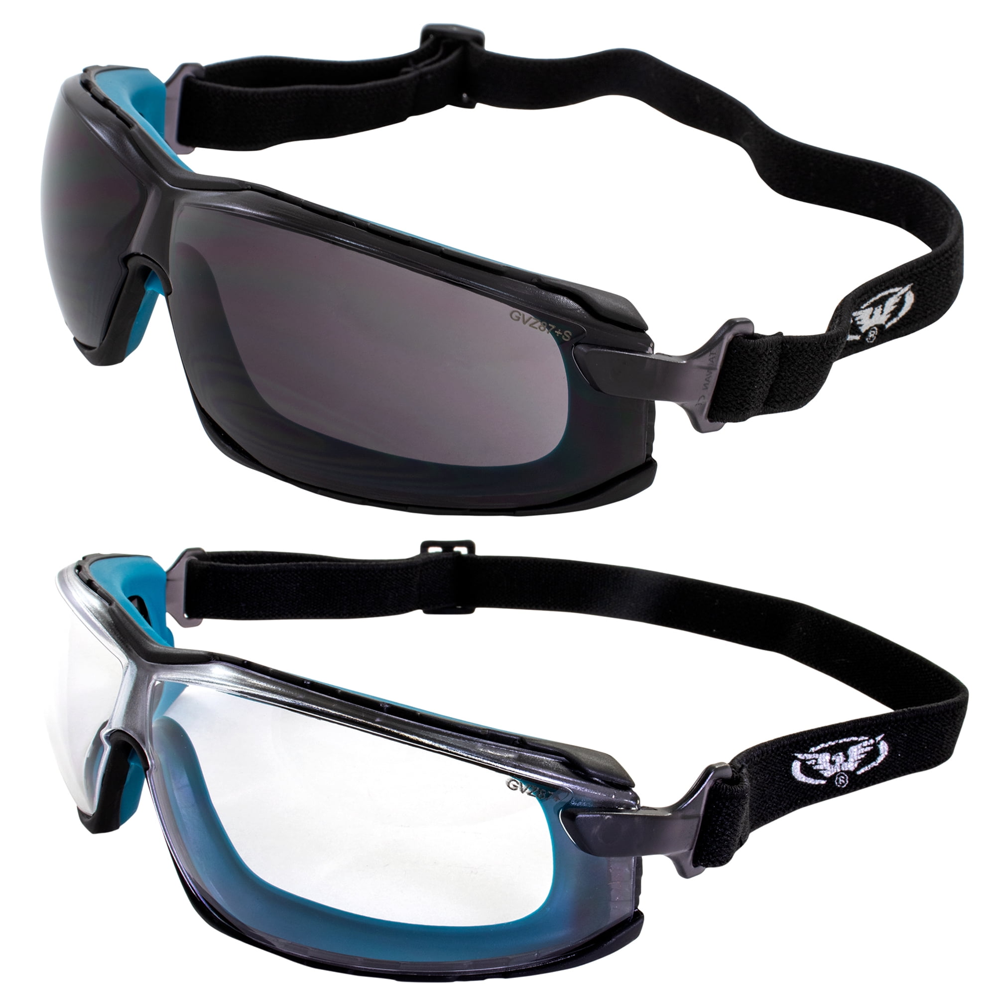 2 Pairs of Global Vision Sunn Up Motorcycle & Safety Goggles ANSI Z87.1 ...