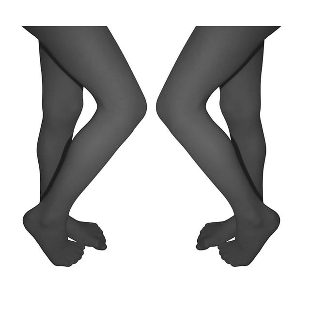 2 Pairs Of Mod And Tone Girls Microfiber Opaque Tights 8 10 Heather