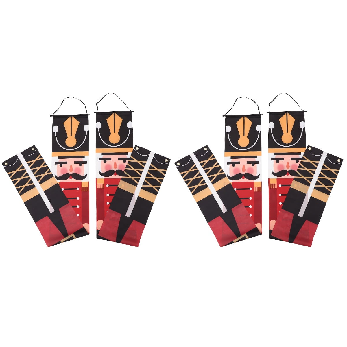 2 Pairs of Nutcracker Christmas Banner Decoration Decorative Soldier ...