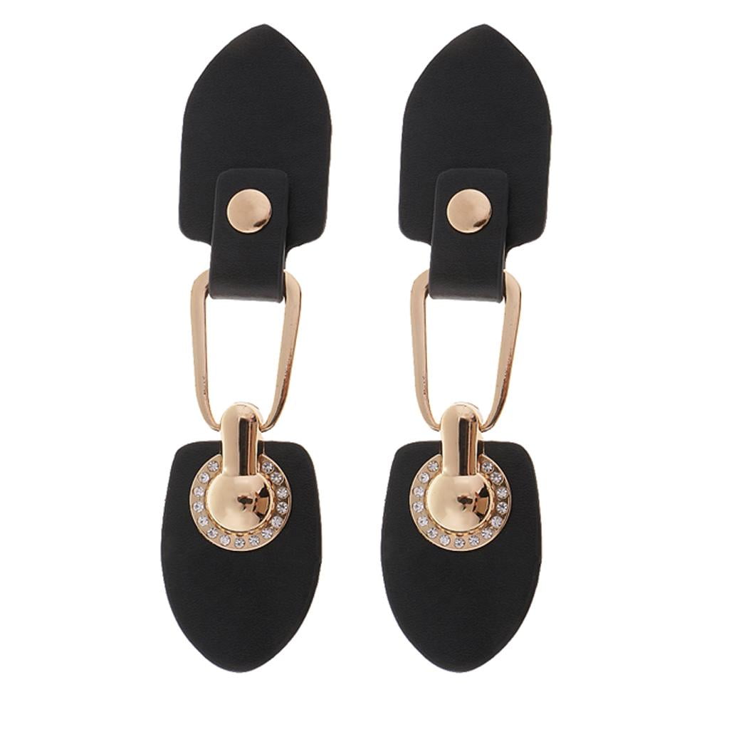 2 Pairs of PU Leather Toggle Buttons Leather Buttons Metal Hooks Duffle ...