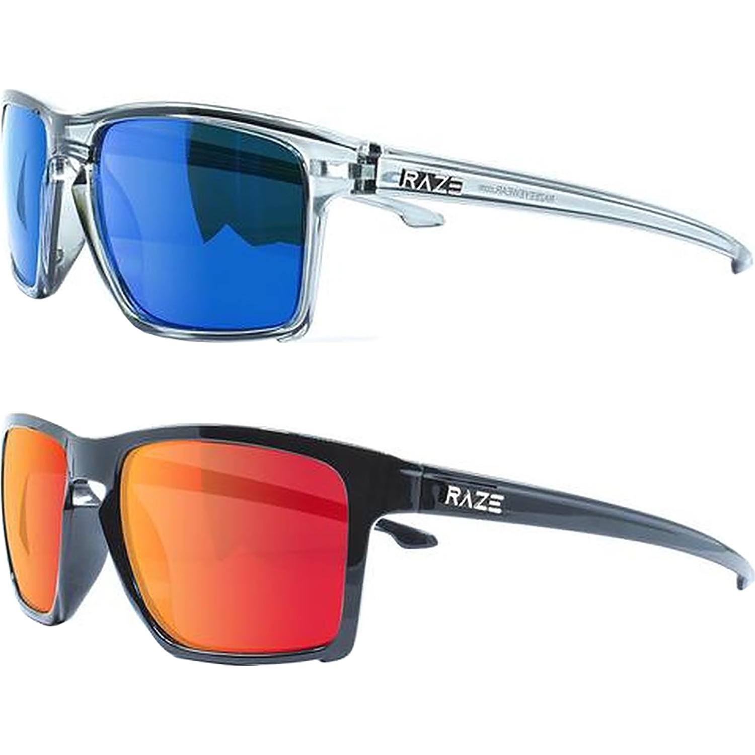 2 Pairs of Raze Journey Sports & Motorcycle Sunglasses Crystal Grey ...