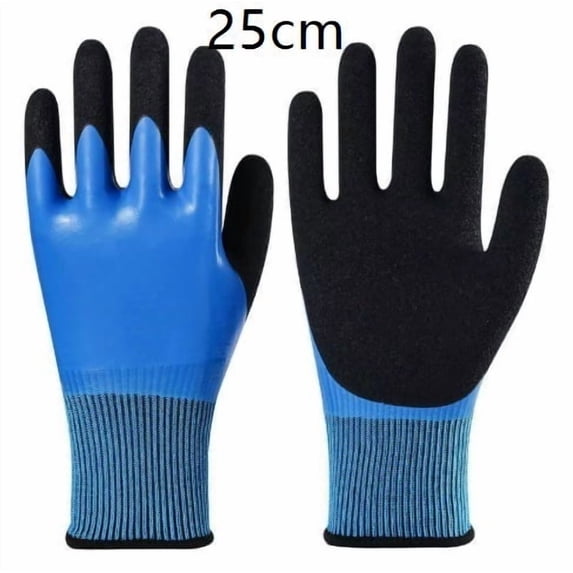 2 Pairs of Waterproof Non-Slip Latex Dipped Work Gloves - One-Size-Fits ...