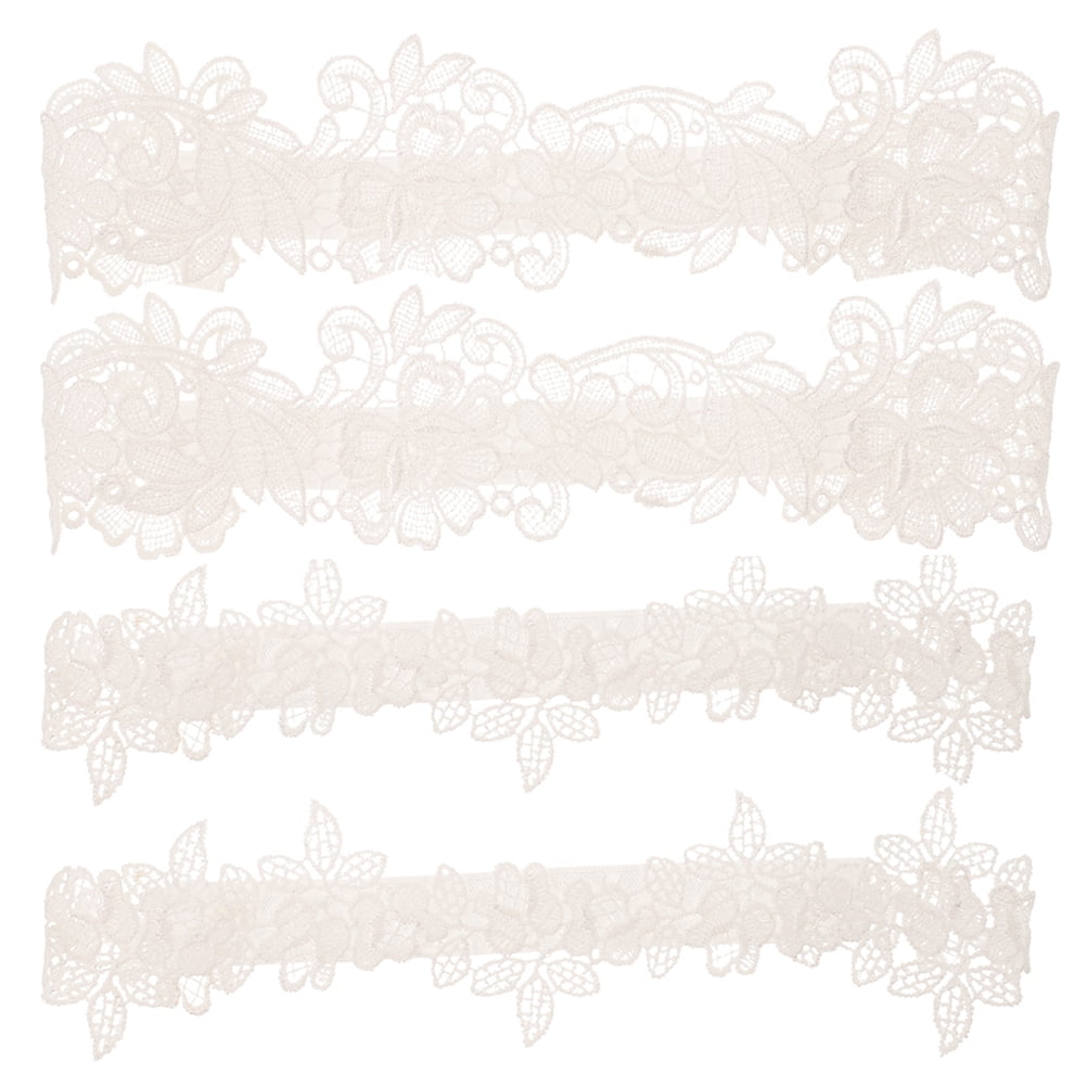 2 Pairs of Wedding Garters Bride Lace Garter Garter Stretchable Leg ...